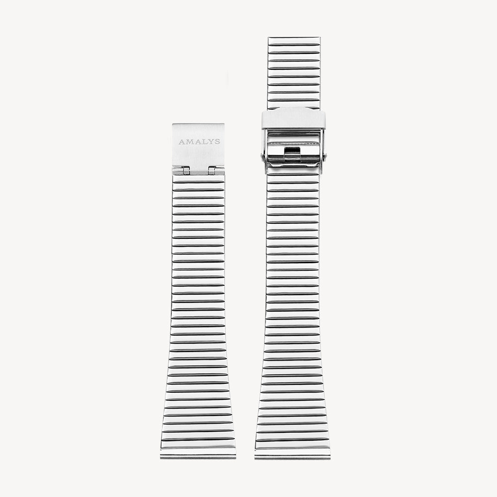 Silver Steel Folded Strap / 16mm – Amalys